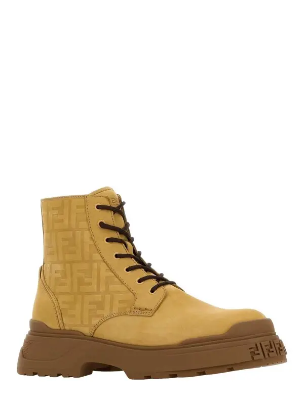 Fendi Beige Suede Force Light Ankle Boots - Brown