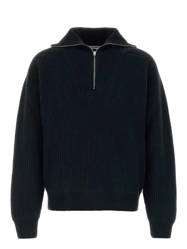 JIL SANDER Wool Polo Shirt - Black