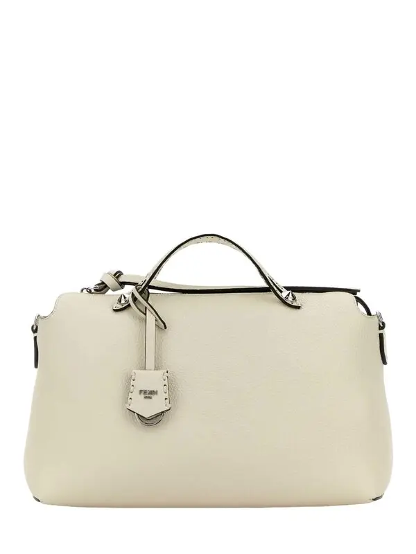 Fendi Ivory Leather Large The Way Handbag - White