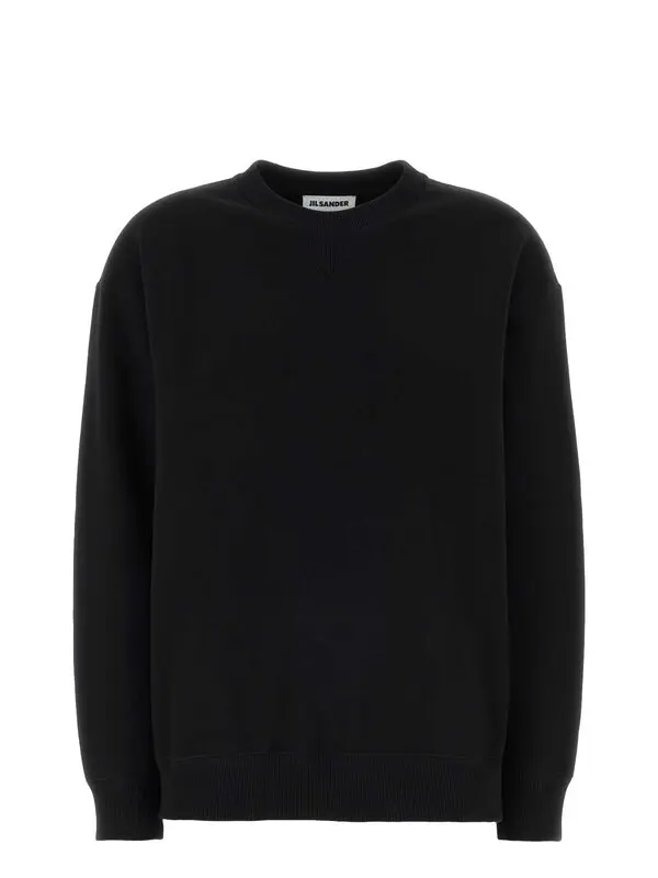 JIL SANDER Cotton Sweatshirt - Black