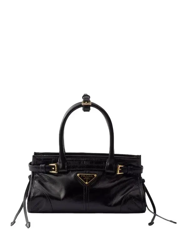Prada Bonnie Mini Leather Handbag - Black