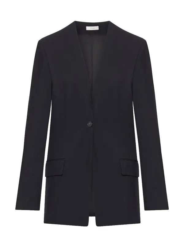 TOTEME Single-breasted Wool Blend Blazer - Black