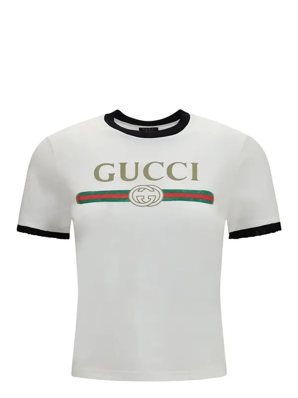 Gucci Printed Cotton Jersey T-shirt - White