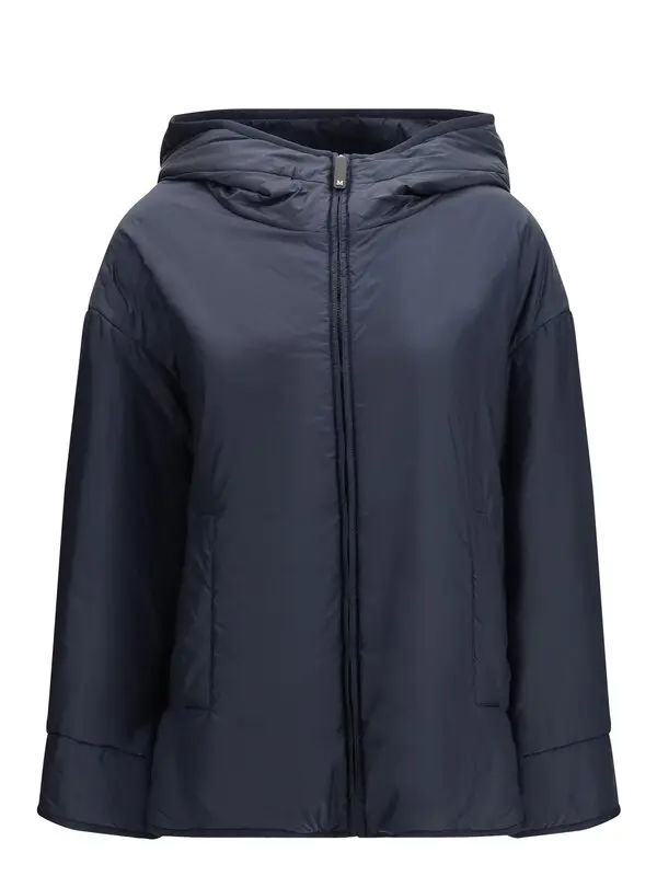 Max Mara Oversized Padded Jacket In Water Repellent Canvas - Blue