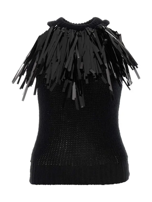 JIL SANDER Stretch Cotton Top - Black
