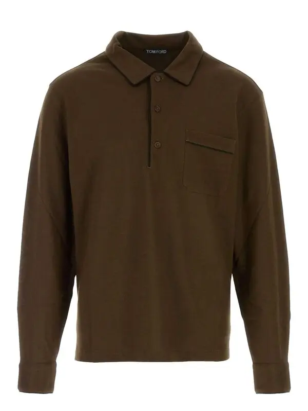 TOM FORD Chocolate Piquet Polo Shirt - Brown