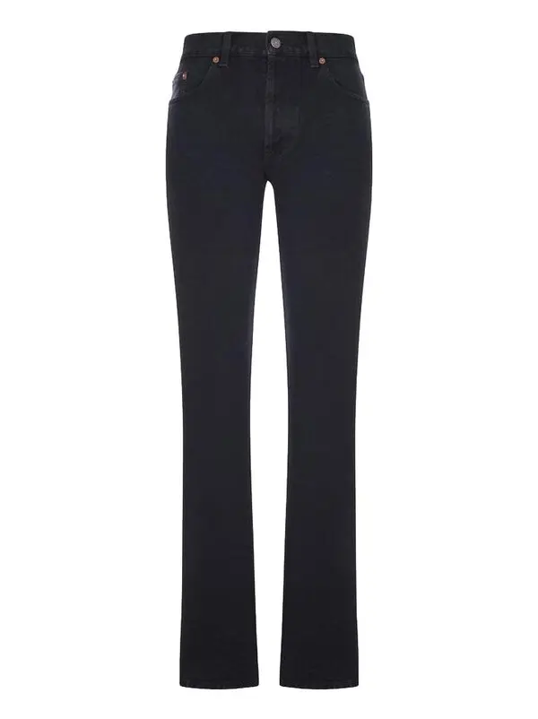 Saint Laurent Straight Jeans In Authentic Denim - Black