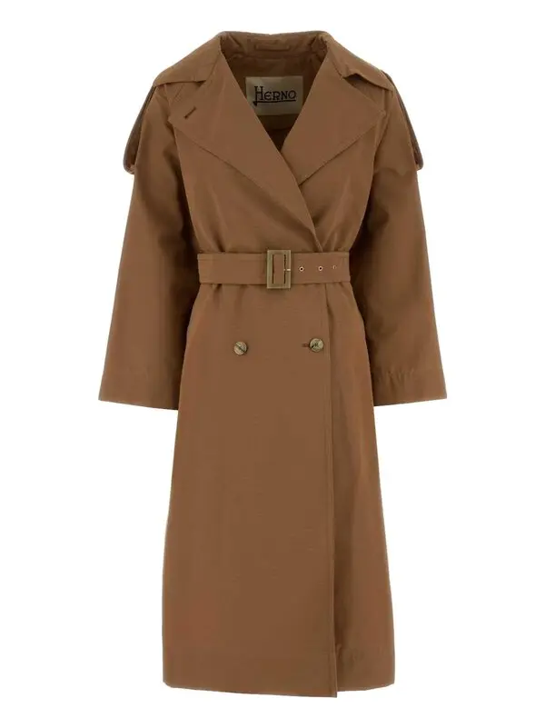 Herno Cotton Blend Trench Coat - Brown