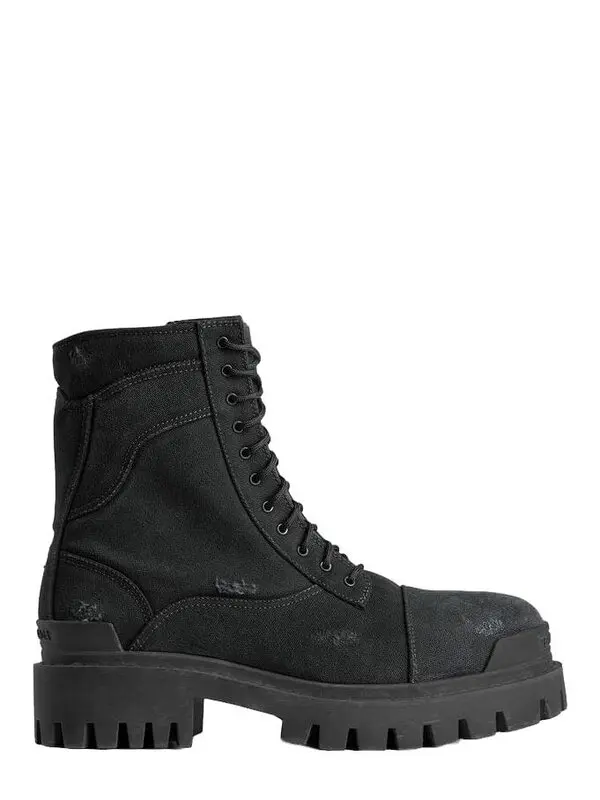 Balenciaga Lace Up Side Zip Fastening Trainers - Black