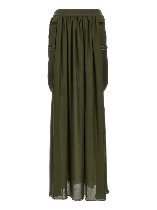 Max Mara Jedy Silk Chiffon Skirt - Green
