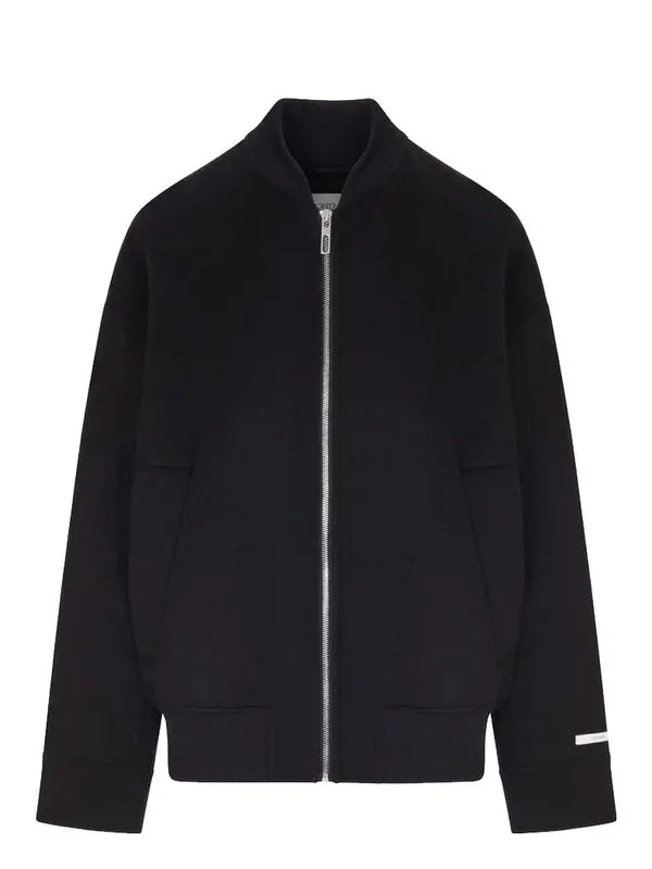 Sportmax Pure Wool Double Bomber Jacket - Black