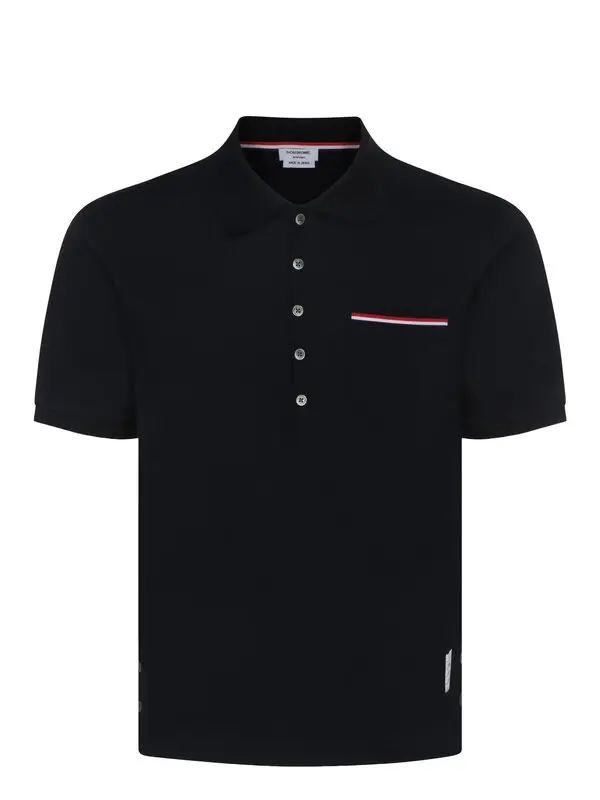 Thom Browne Short Sleeves Polo - Blue