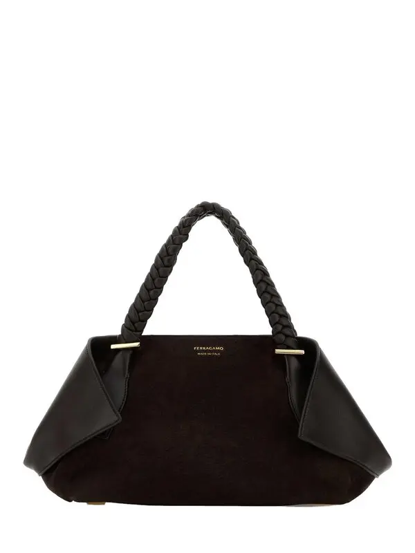 FERRAGAMO Suede Handbag - Brown