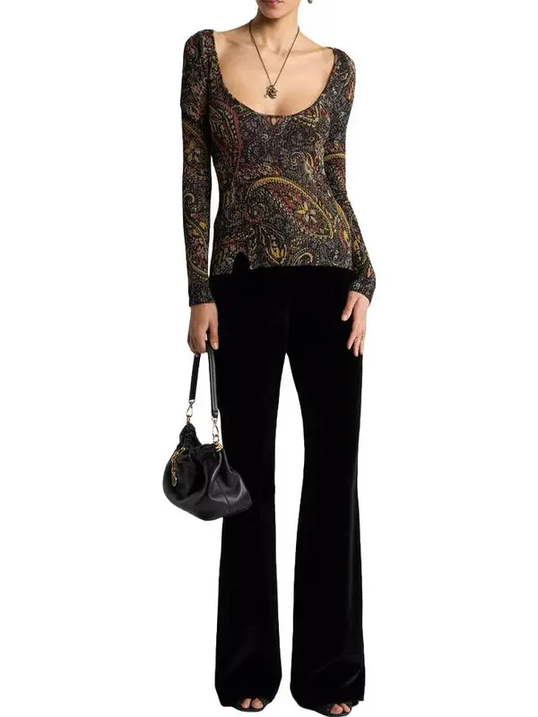 Etro Cotton Velvet Trousers - Black