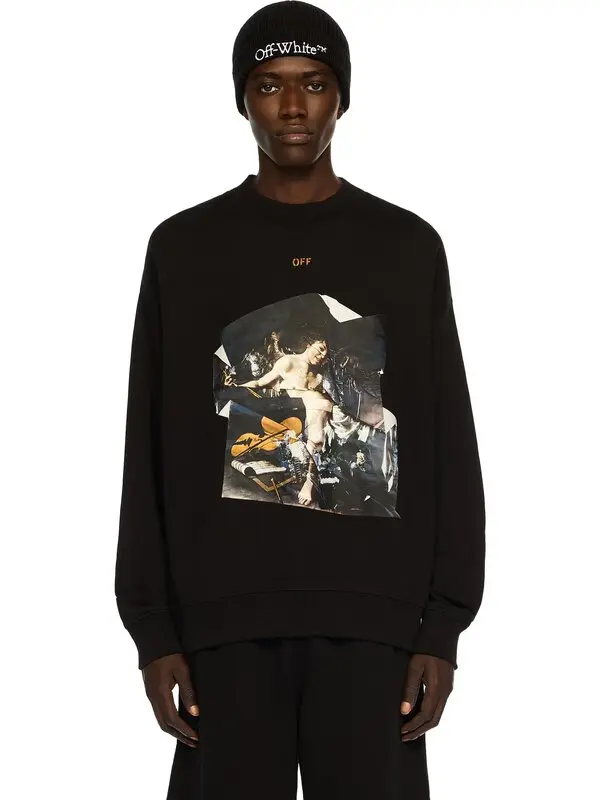 Off-White Cupid Paper Skate Crewneck Sweatshirt - Black
