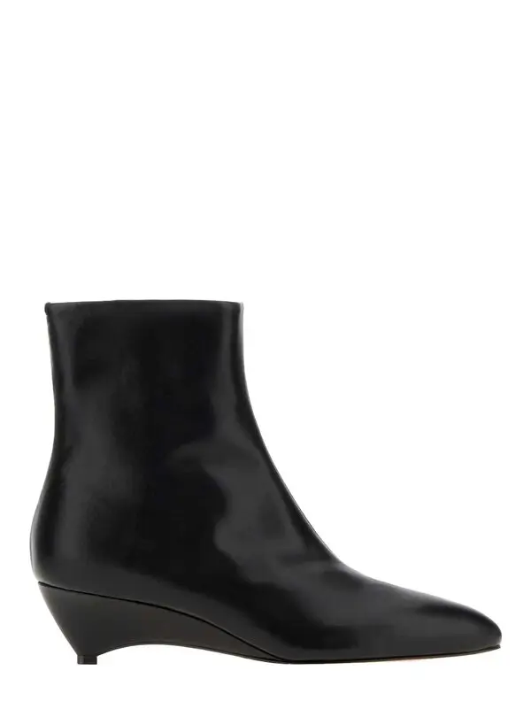 JIL SANDER Leather Arc Ankle Boots - Black
