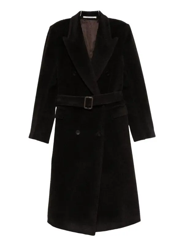 Tagliatore Wool Double-breasted Belted Coat - Multicolor