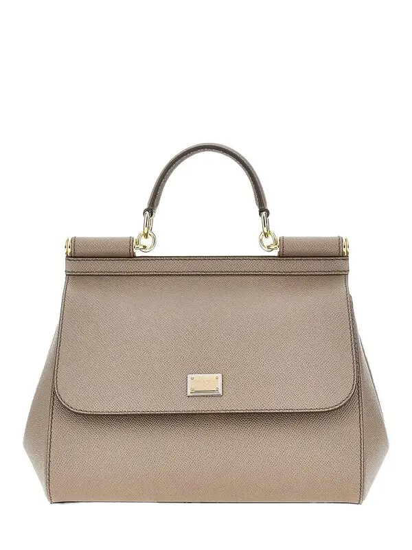 Dolce & Gabbana Dauphine Leather Large Sicily Bag - Gray