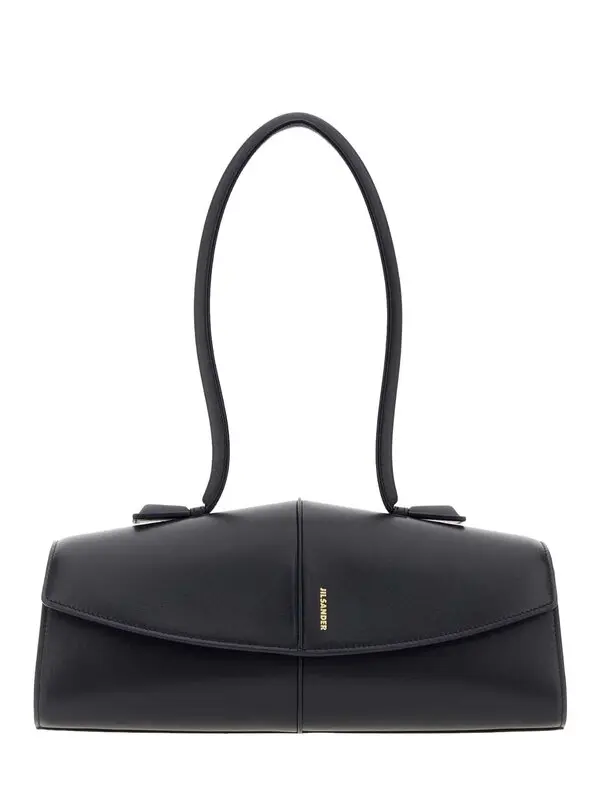 JIL SANDER Midnight Leather Linea Shoulder Bag - Blue