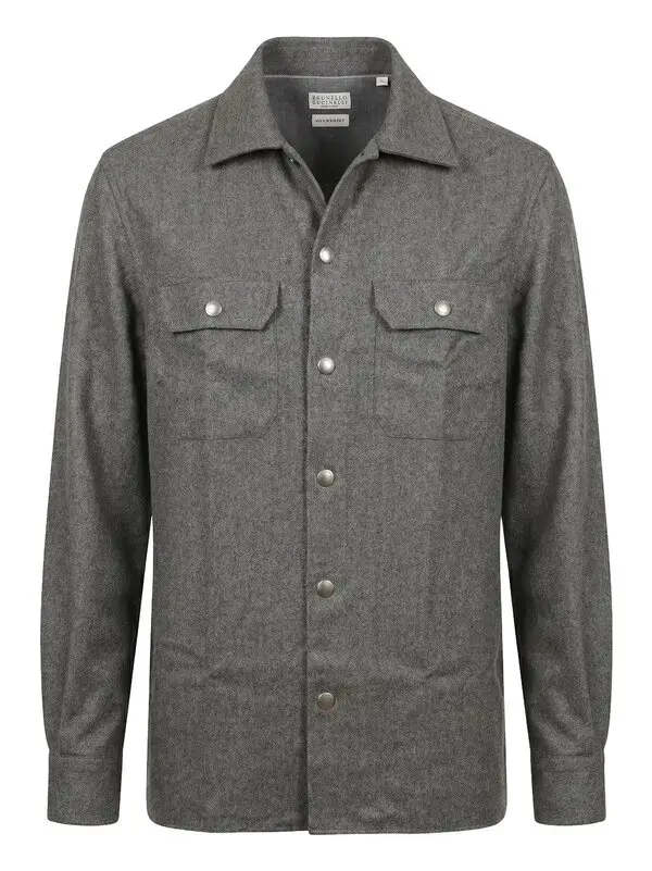 Brunello Cucinelli Virgin Wool Flannel Overshirt - Multicolor