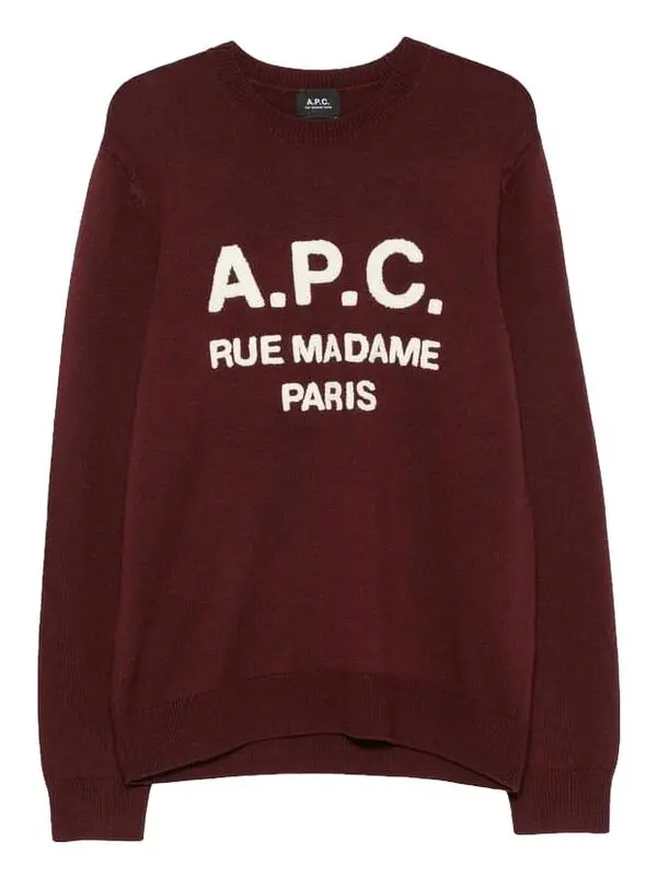 A.p.c. Intarsia-knit Wool Crew Neck Jumper - Red