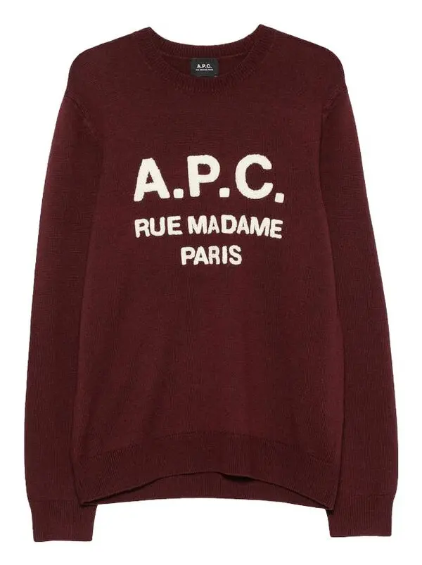 A.p.c. Intarsia-knit Wool Crew Neck Jumper - Red