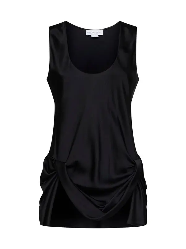 Stella McCartney Black Satin Draped Top - Multicolor