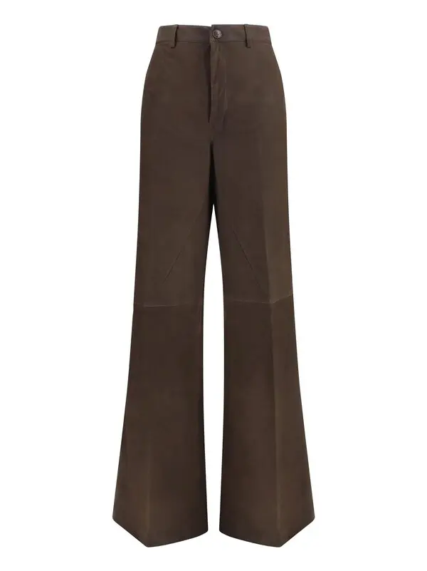 Rick Owens Suede Wide-leg Trousers - Brown