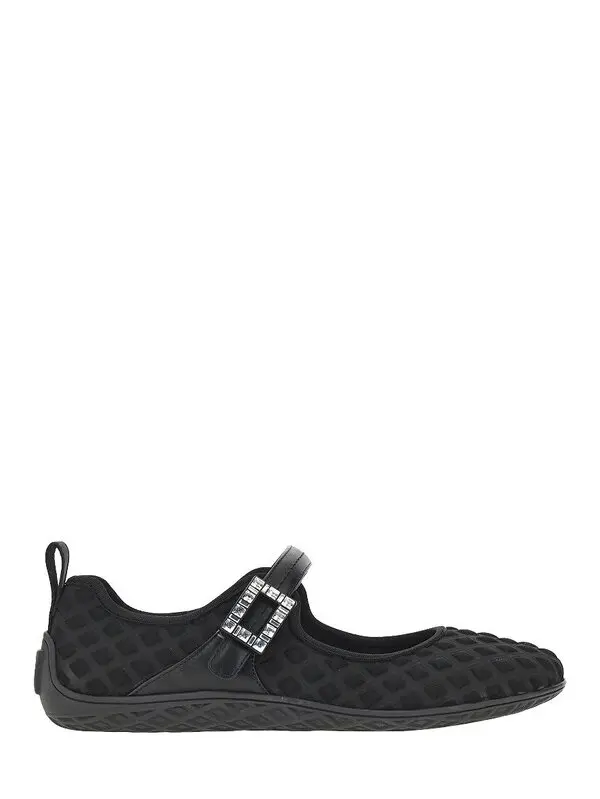 ROGER VIVIER Embossed Fabric Viv Low Babies Ballerinas - Black