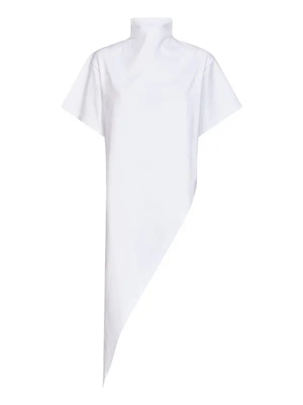 Alaïa White Cotton Jersey Triangle Long T-shirt - Multicolor