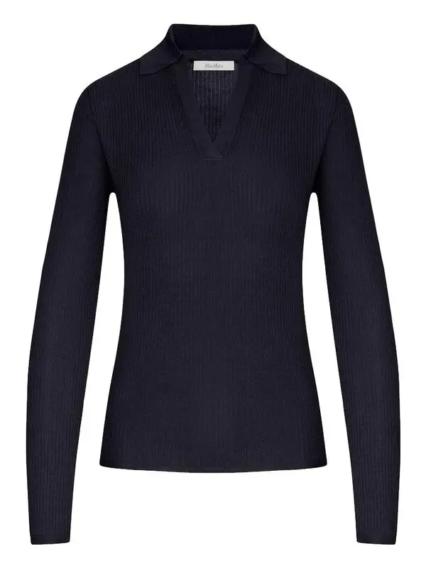 Max Mara Cashmere And Silk Polo Sweater - Blue