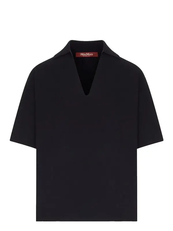Max Mara Oncia Viscose Polo Sweater - Black