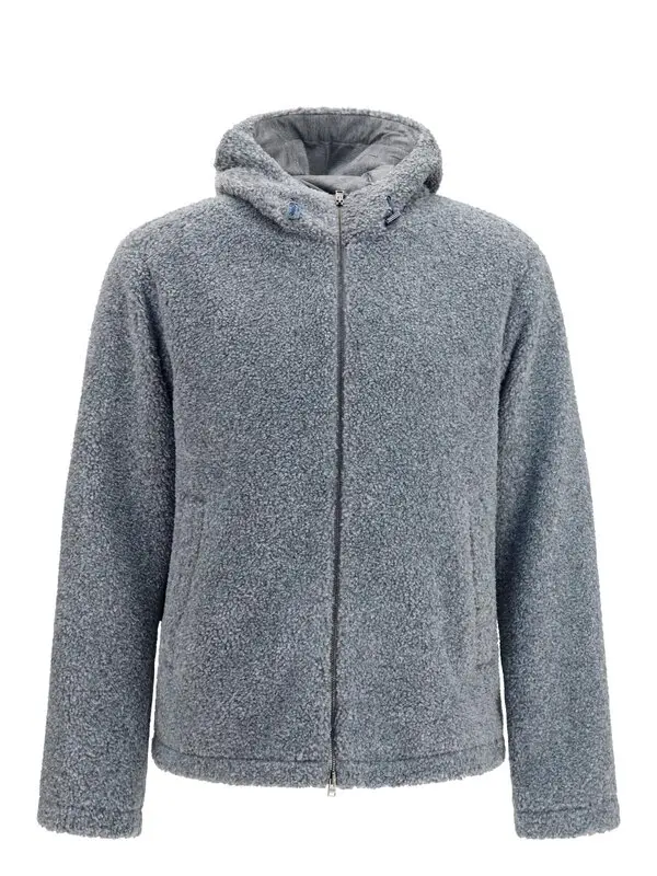 Herno Teddy-effect Hooded Jacket - Gray