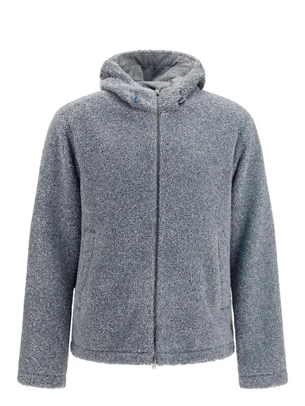 Herno Teddy-effect Hooded Jacket - Gray