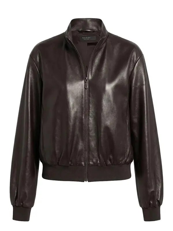 Gucci Lambskin Leather Bomber Jacket - Multicolor