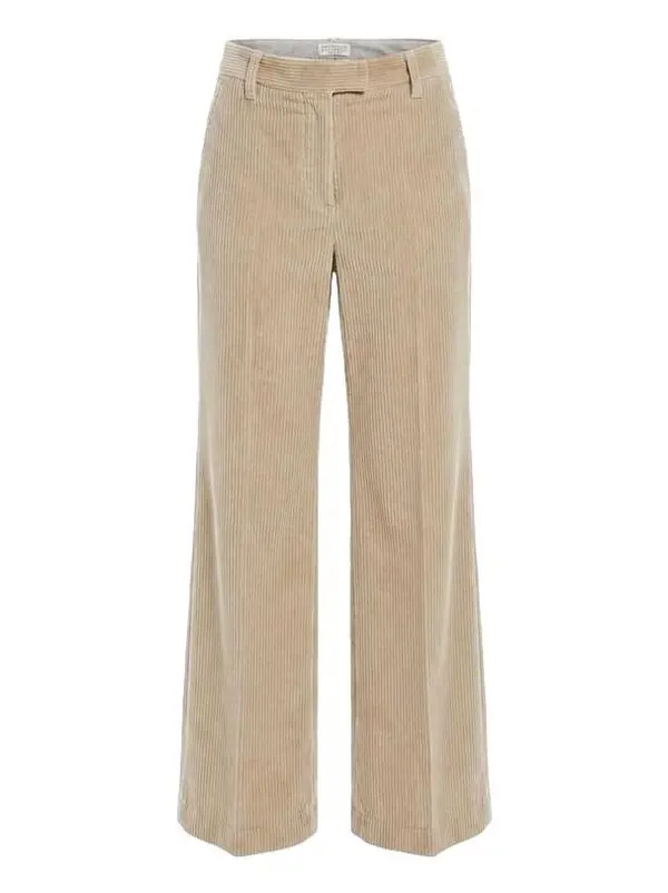 Brunello Cucinelli Cotton Palazzo Pants - Cream