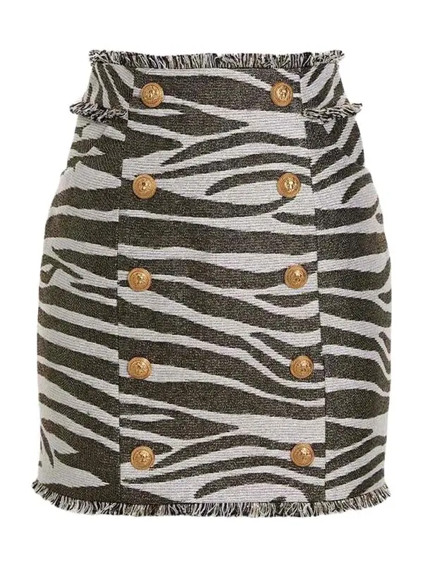Balmain Lurex Zebra Skirt - Multicolor