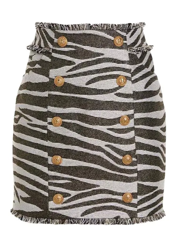 Balmain Lurex Zebra Skirt - Multicolor