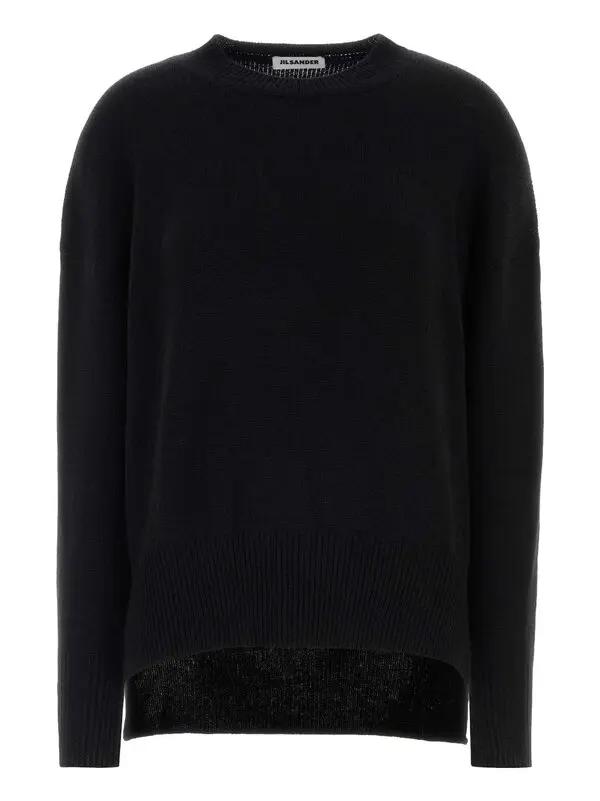 JIL SANDER Cashmere Oversize Sweater - Black