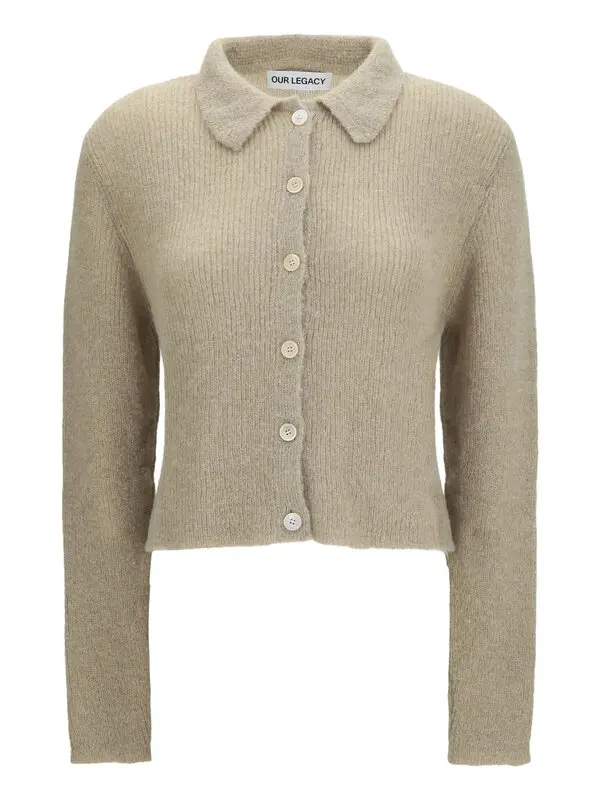 Our Legacy Button Detailed Polo Collar Sweater - Cream