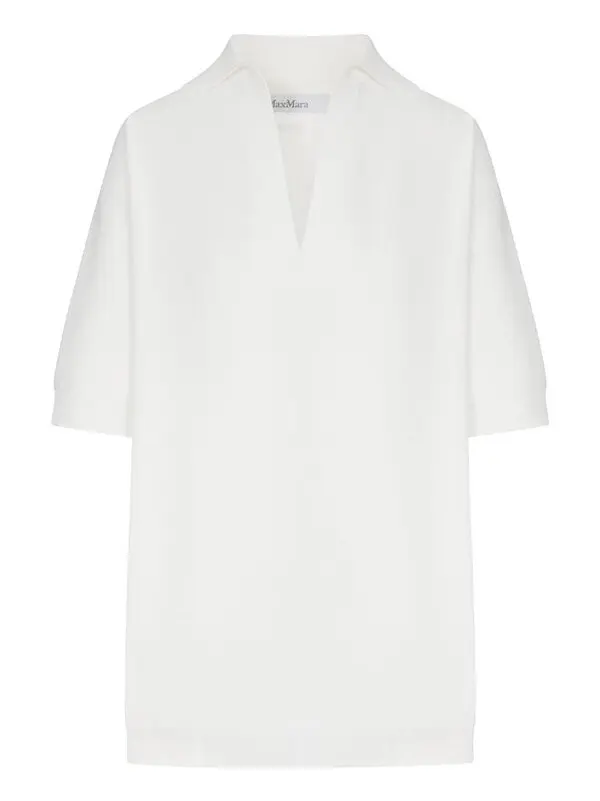 Max Mara Long Viscose Crepe Sweater - White