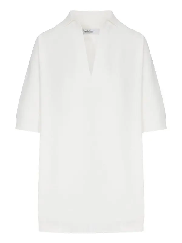 Max Mara Long Viscose Crepe Sweater - White