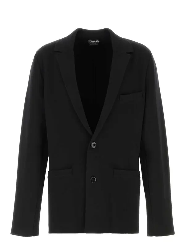 TOM FORD Stretch Wool Blend Blazer - Black