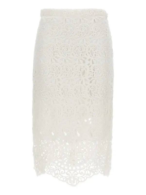 Burberry Lace Skirt - White