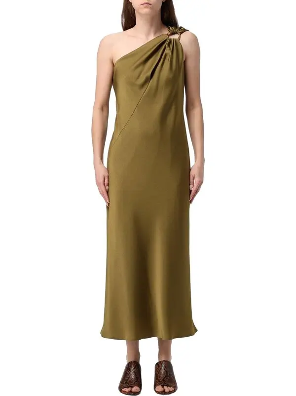 Max Mara One-shoulder Satin Dress - Brown