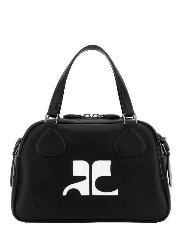 COURREGES Leather Reedition Handbag - Black