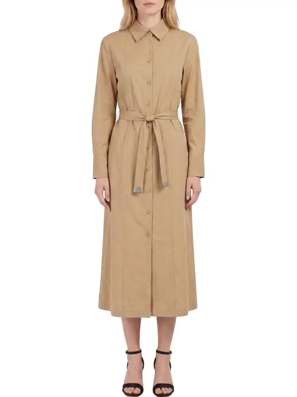 Max Mara Linen Blend Dress - Brown