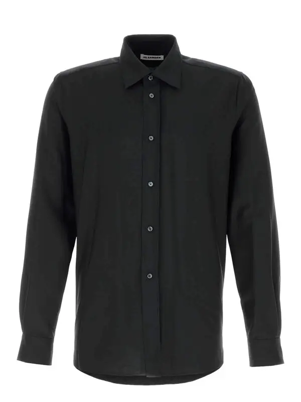 JIL SANDER Wool Blend Shirt - Black
