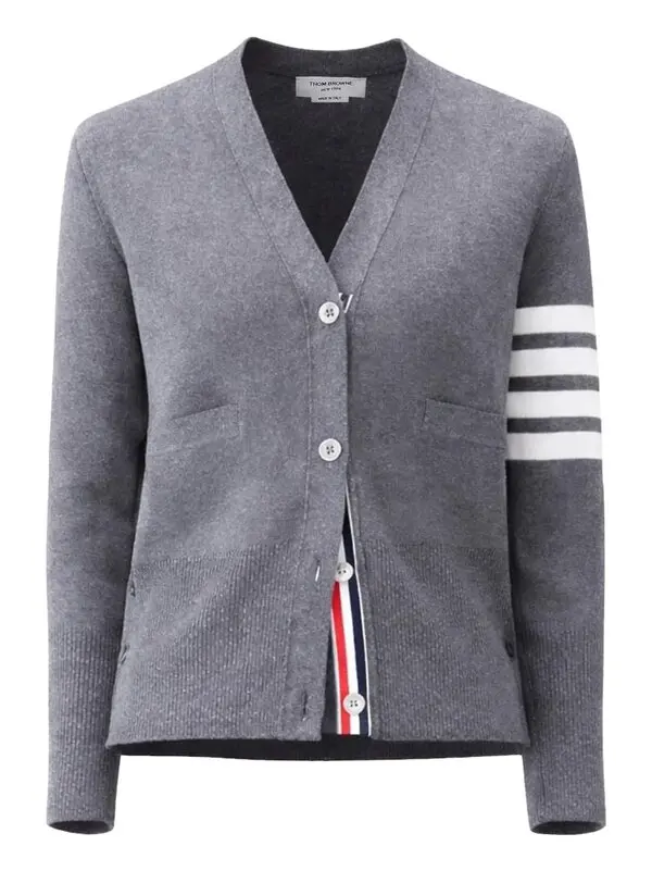 Thom Browne V-neck Cardigan - Gray