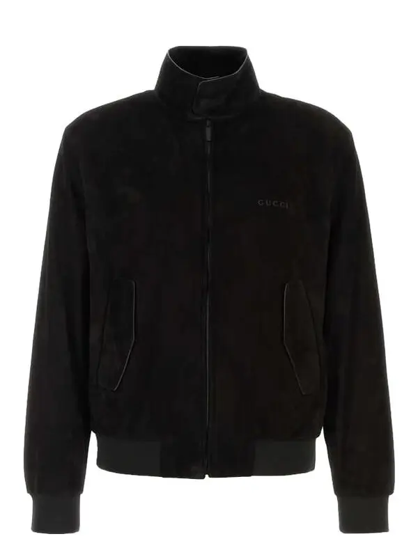 Gucci Suede Bomber Jacket - Black